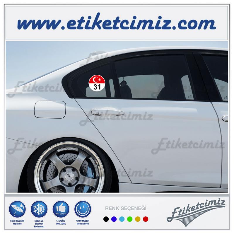 Ayyıldız 31 Hatay Sticker - Etiketcimiz.com